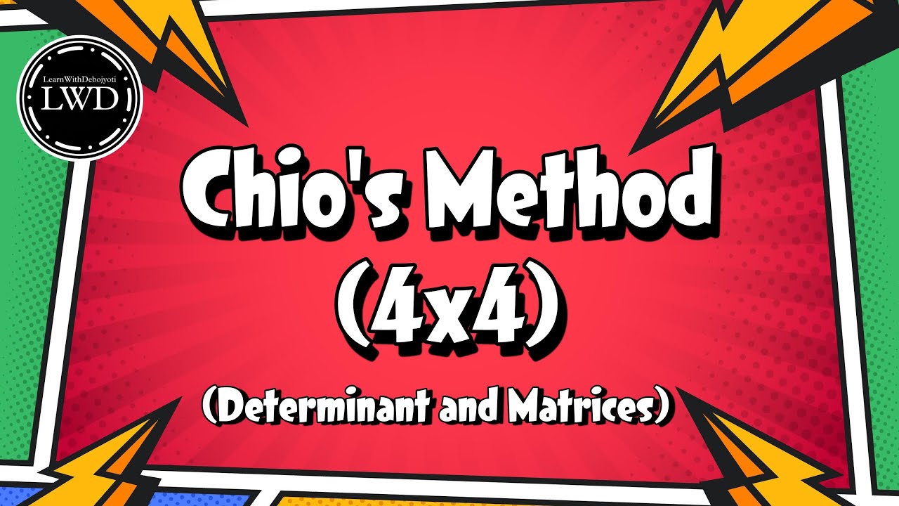 CHIO'S METHOD 4X4 DETERMINANT | 2ND SEM POLYTECHNIC |#video #study # ...