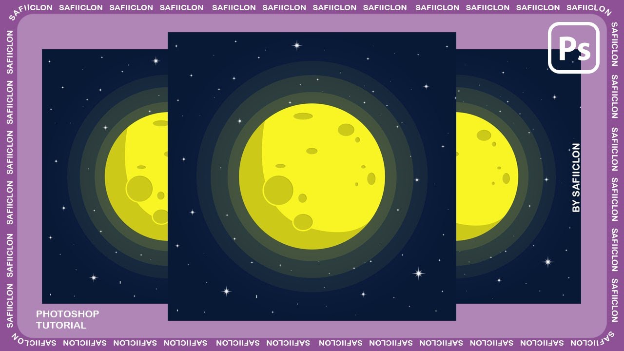[ Photoshop Tutorial ] How to Create a Flat Moon Design – Easy Step-by ...