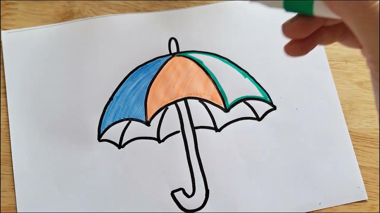 How to draw a umbrella Step by step | Easy drawing | Drawing for kids ...