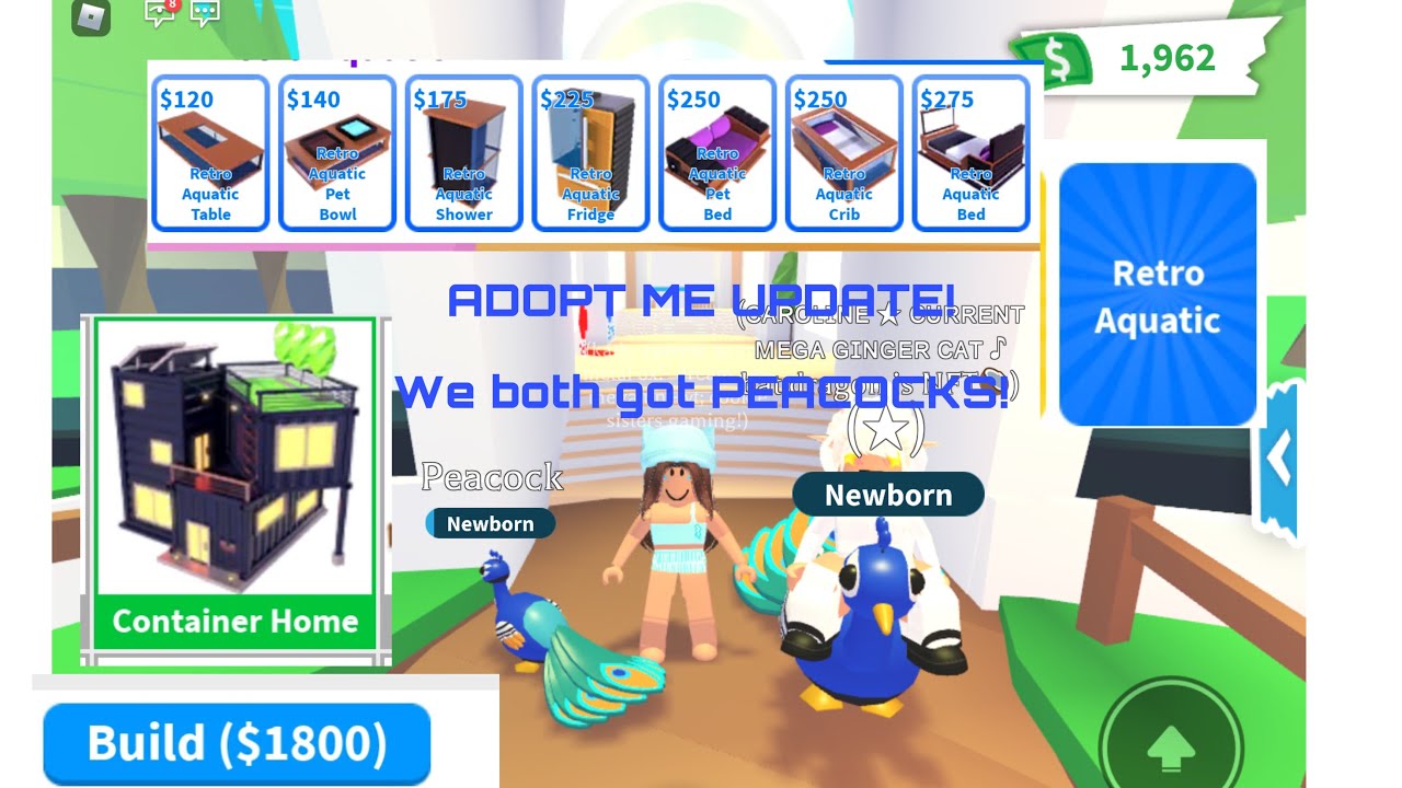 New Update in Adopt Me! We both got Peacocks!! - YouTube