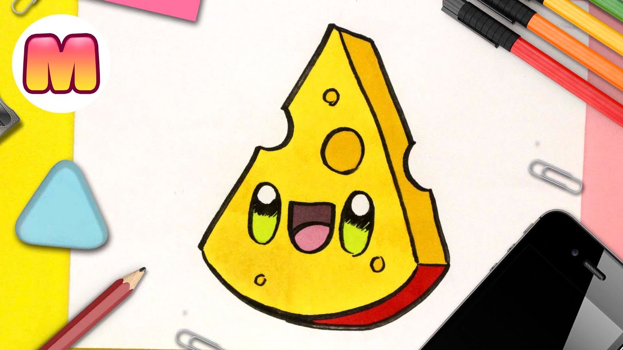 COMO DIBUJAR QUESO KAWAII FACIL - Dibujos faciles kawaii - Como se ...