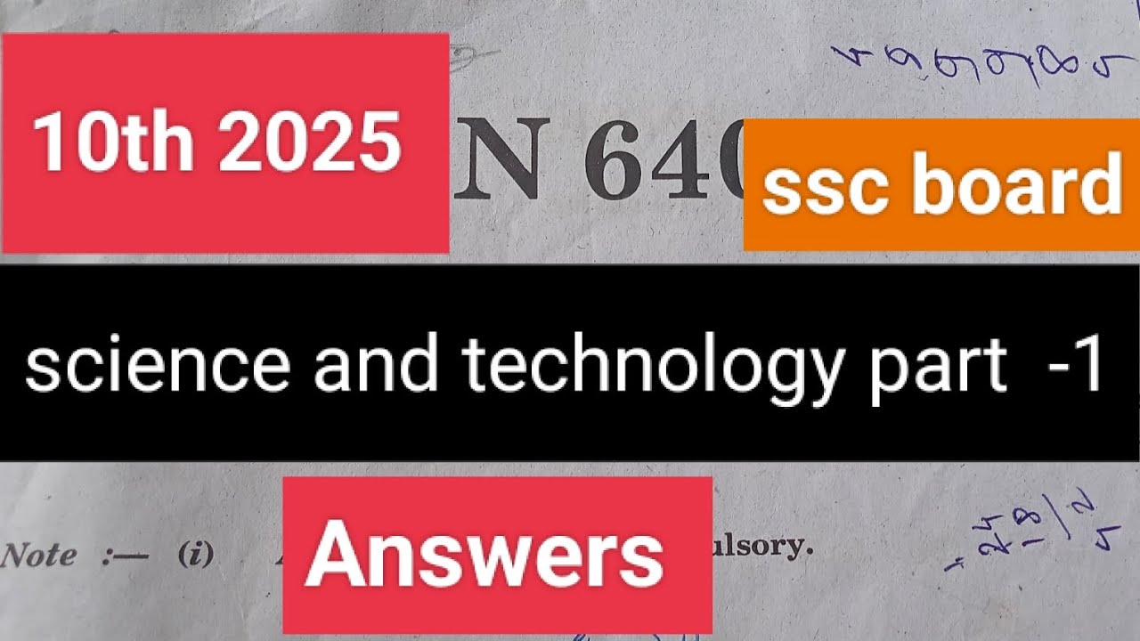 10th board question paper ll science and technology part 1 question ...
