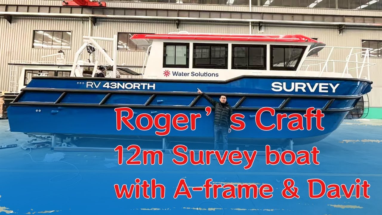 Roger's Craft -- 12m Survey Boat With A-- Frame & Davit - YouTube