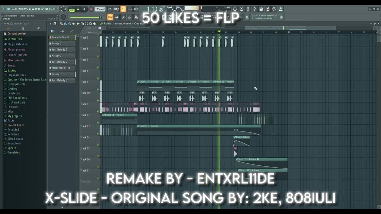 2KE, 808iuli - X-Slide (REMAKE 80% ACURACCY - FL STUDIO) 50 likes = FLP - YouTube