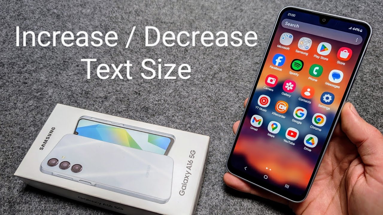 Text Size on Samsung Galaxy A16 5G - How to Increase or Decrease Text Font Size - YouTube