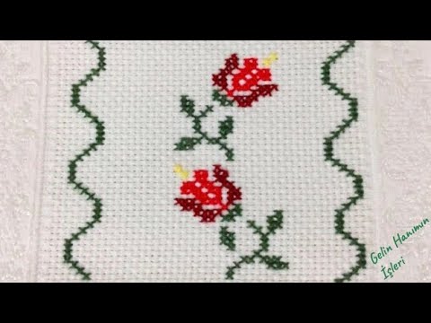 ETAMİN HAVLU İSLEME NASIL YAPILIR | MUTFAK BANYO HAVLULARINIZ İÇİN KANAVİCE İSLEME | Hand Embroidery