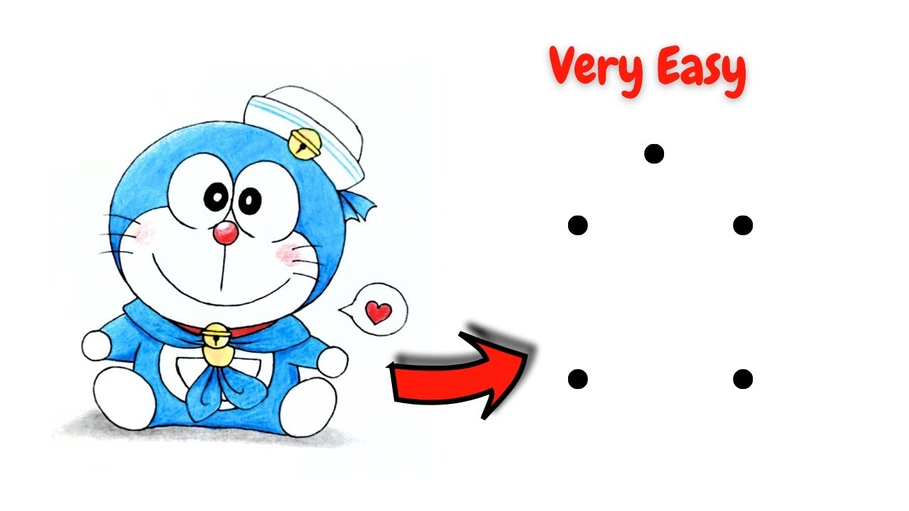 How to draw a easy little baby Doraemon step by step || #doreamonlover ...