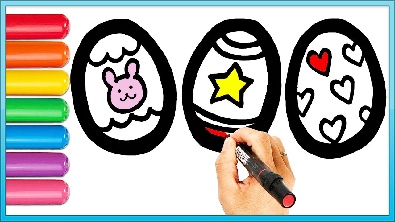 Glitter Easter Egg Coloring and Drawing Painting for Kids | Coloring ...