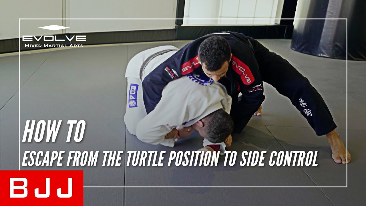 BJJ | How To Escape From The Turtle Position To Side Control - YouTube