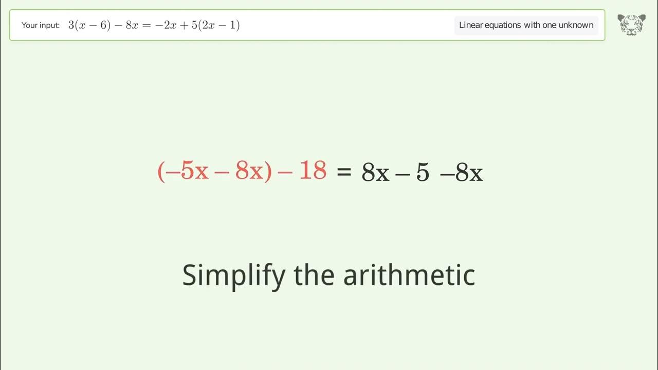 linear-equation-with-one-unknown-solve-3-x-6-8x-2x-5-2x-1-step-by