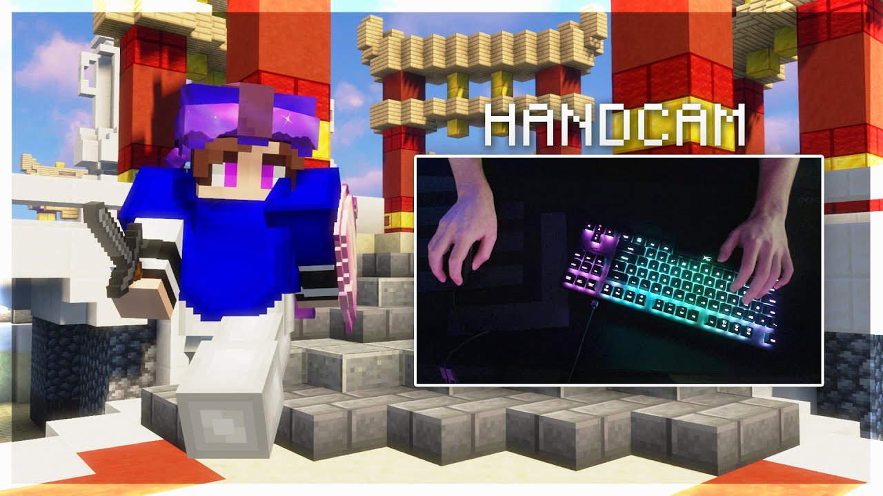 Playing Minecraft Bedwars With a Handcam - YouTube