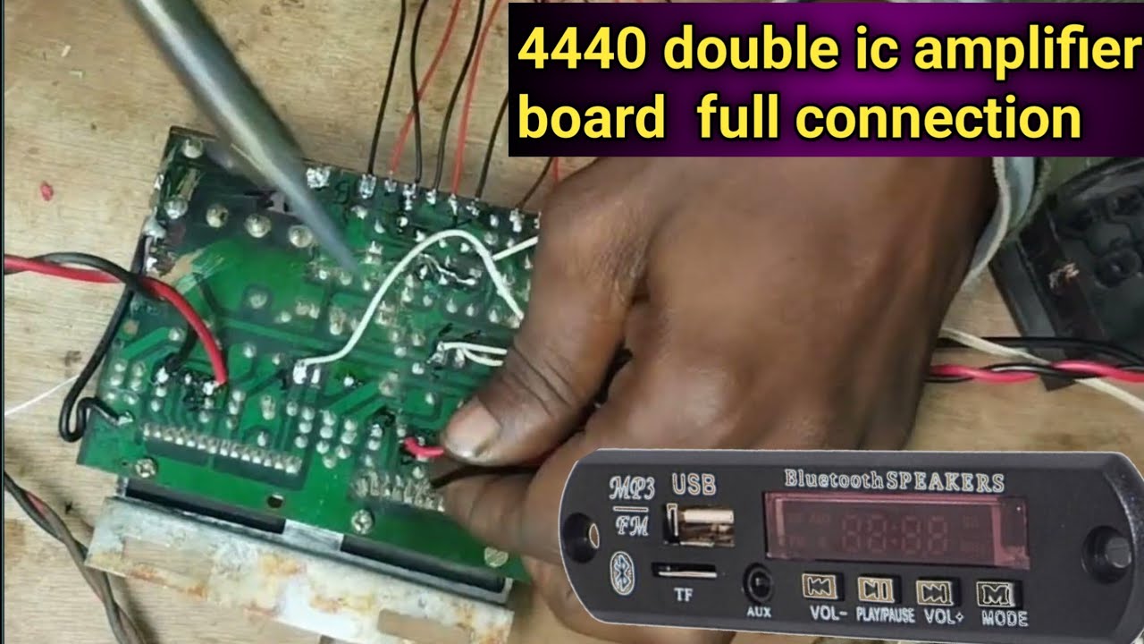 4440 ic amplifier board connections || volume Bass treble full wiring ...