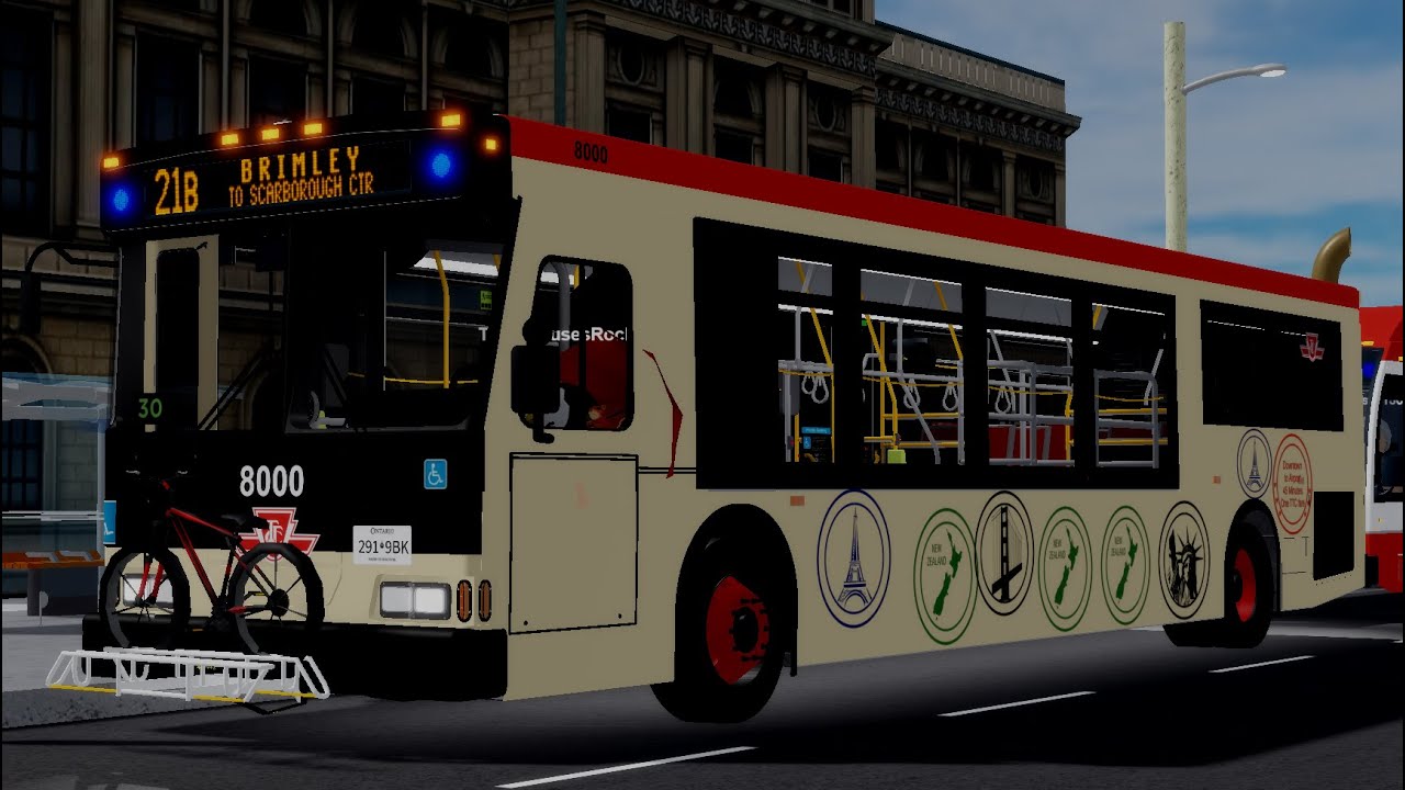 ROBLOX Buses: TTC 8000 @ 21B- Brimley (Admin Bus, RAD) - YouTube