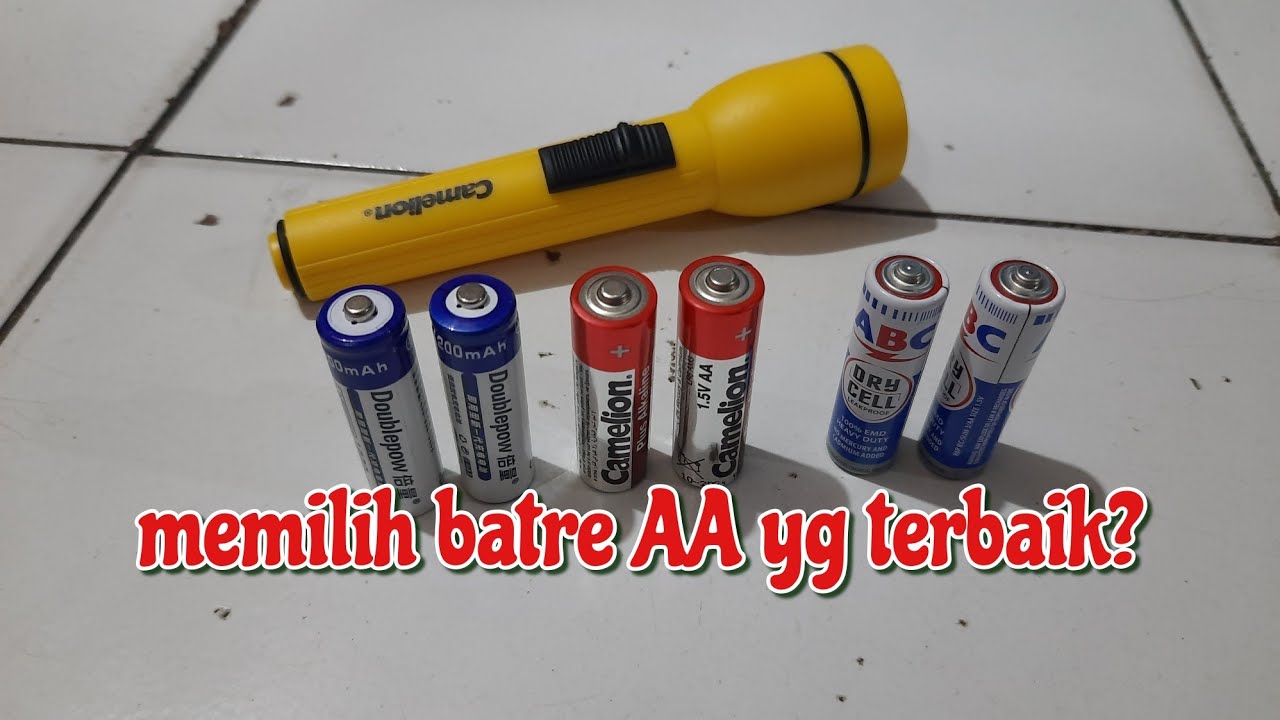 batre AA cas 1.2v VS batre AA abc 1.5v VS batre AA alkalin 1.5v ke ...
