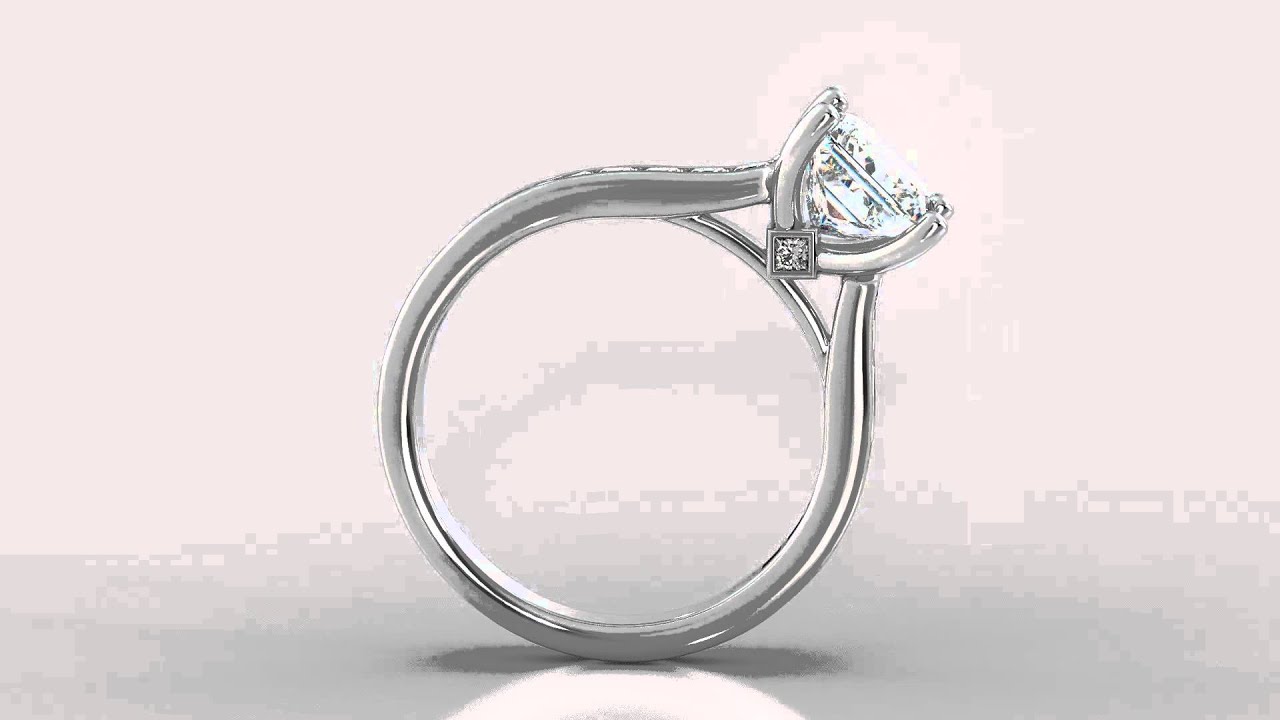 Agape Diamonds-Princess Engagement Ring- Model: S121573 - HD1080 - YouTube