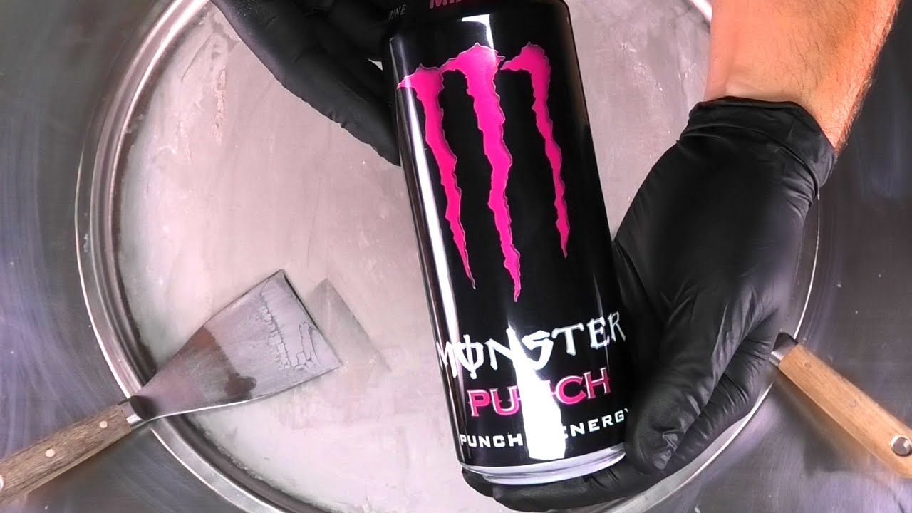 Monster Energy Pink Punch - Ice Cream Rolls | most satisfying Energy ...