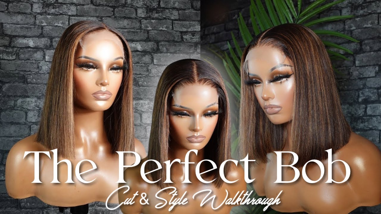 How to Get The PERFECT Bob | Blunt Cut Highlighted Bob Cut & Style ...