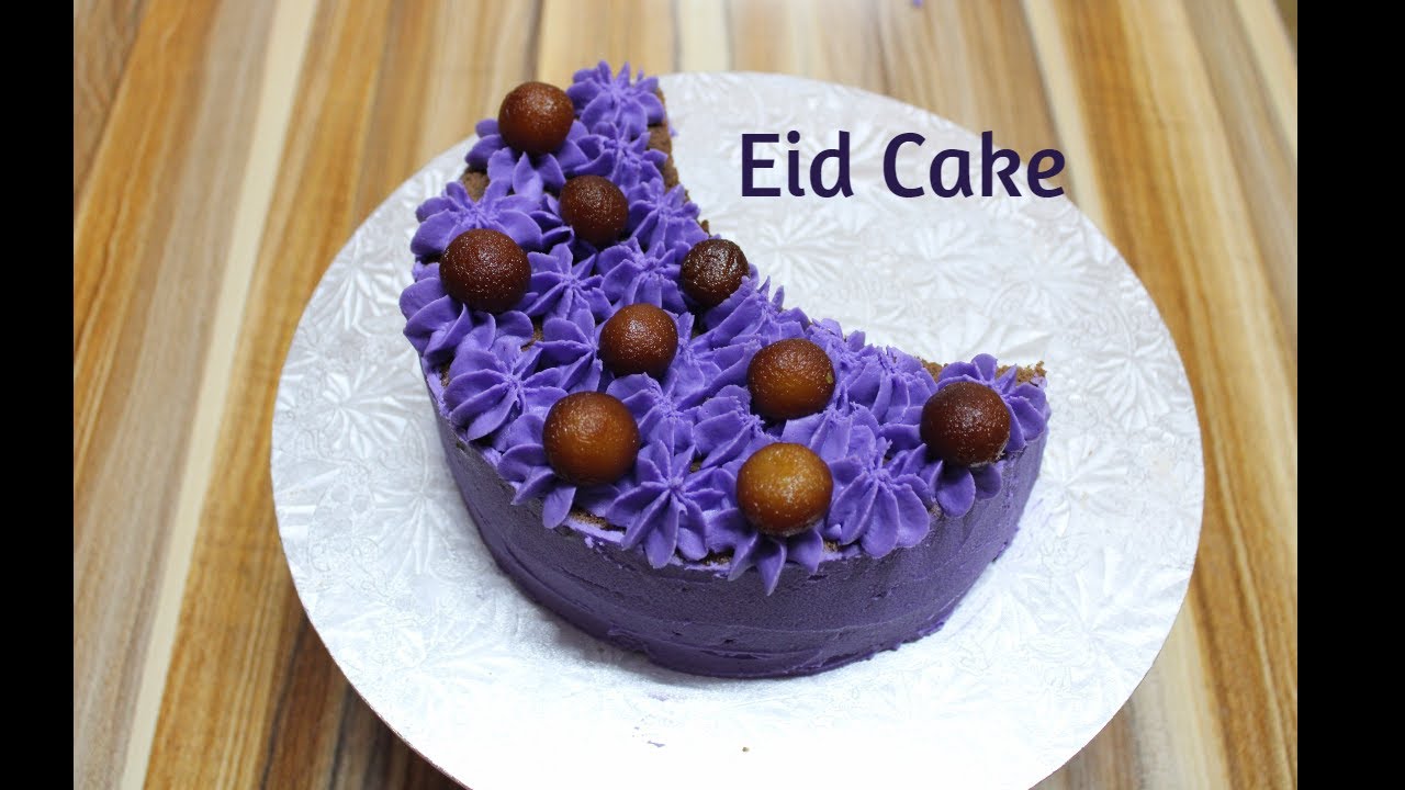 make a cake for Eid/Eid cake/how to make a moon shaped cake/gulab jamun ...