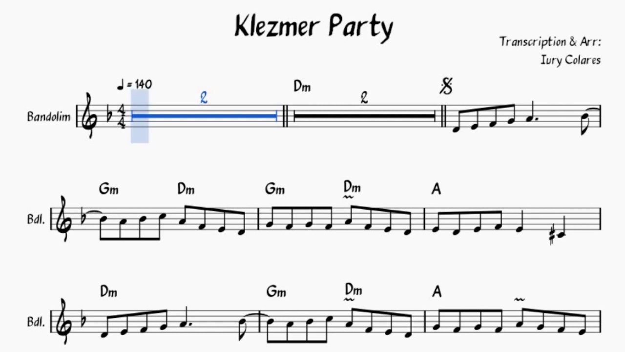 Klezmer Party - Dm - Sheet Music - YouTube