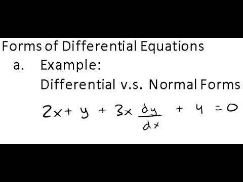 Differential, Normal, Standard Form | Differential Equations (lesson ...