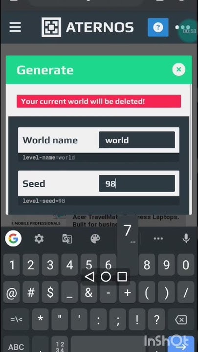 how to upload any seed in your Minecraft server in aternos - YouTube