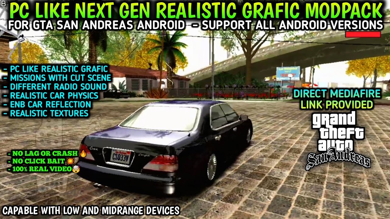 GTA SA BEST GRAPHICS MOD ANDROID - YouTube
