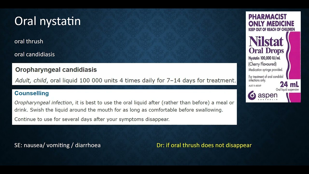 Oral Nystatin, Nilstat, OSCE, counselling, OSCE pharmullary, Roze Pharm ...
