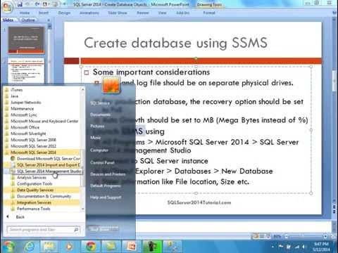 MS SQL 2014 Tutorial for beginners - Create database using TSQL - YouTube