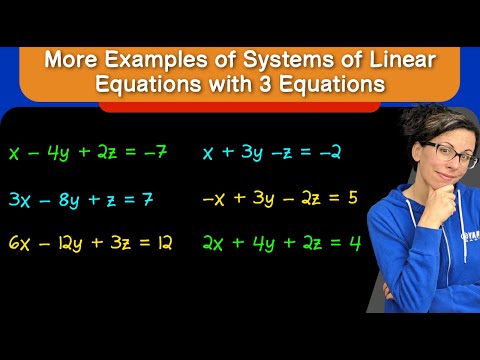 Examples: Systems of Linear Equations with 3 Equations - YouTube