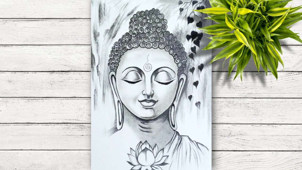 how to draw lord buddha easy pencil sketch drawing | easy pencil art ...