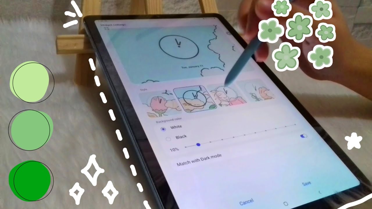 Customizing my Samsung Tab S6 Lite 🌱 aesthetic green theme🪴 - YouTube