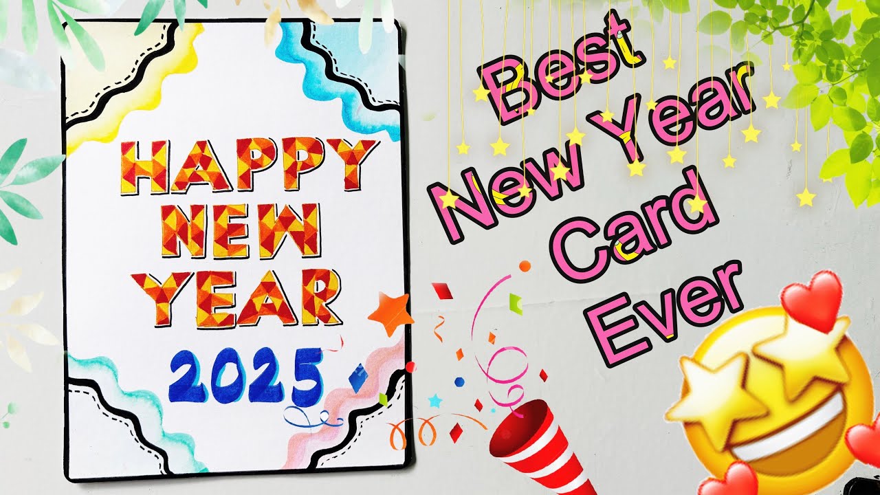 Easy & Beautiful New Year Card 2025|Handmade New Year Card|DIY Greeting ...