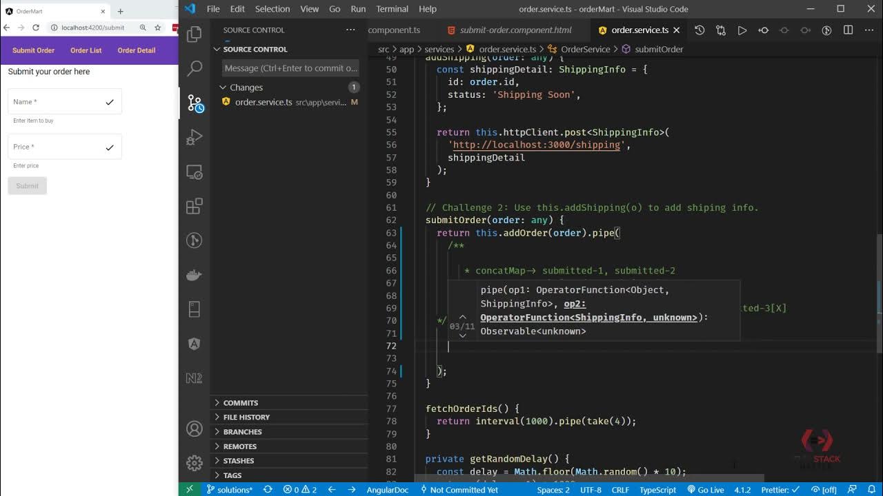 Solution: Add Shipping Detail using RxJS Higher Order Observable | Demo | Coding - YouTube