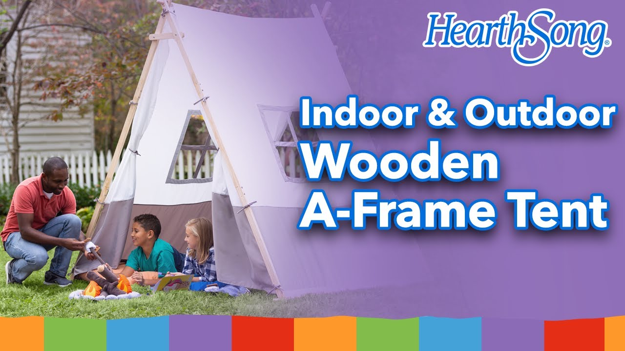 Indoor & Outdoor Wooden A-Frame Tent - YouTube