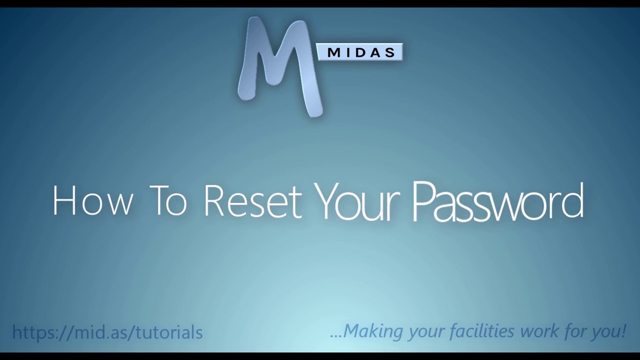 MIDAS: How To Reset Your Password - YouTube
