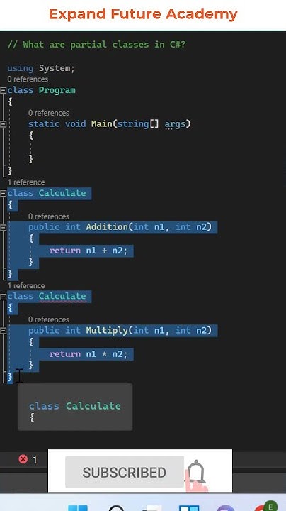 C# Programmers FAQ - 42 - partial class in c# [C# and DotNet] #expandfutureacademy #shorts - YouTube