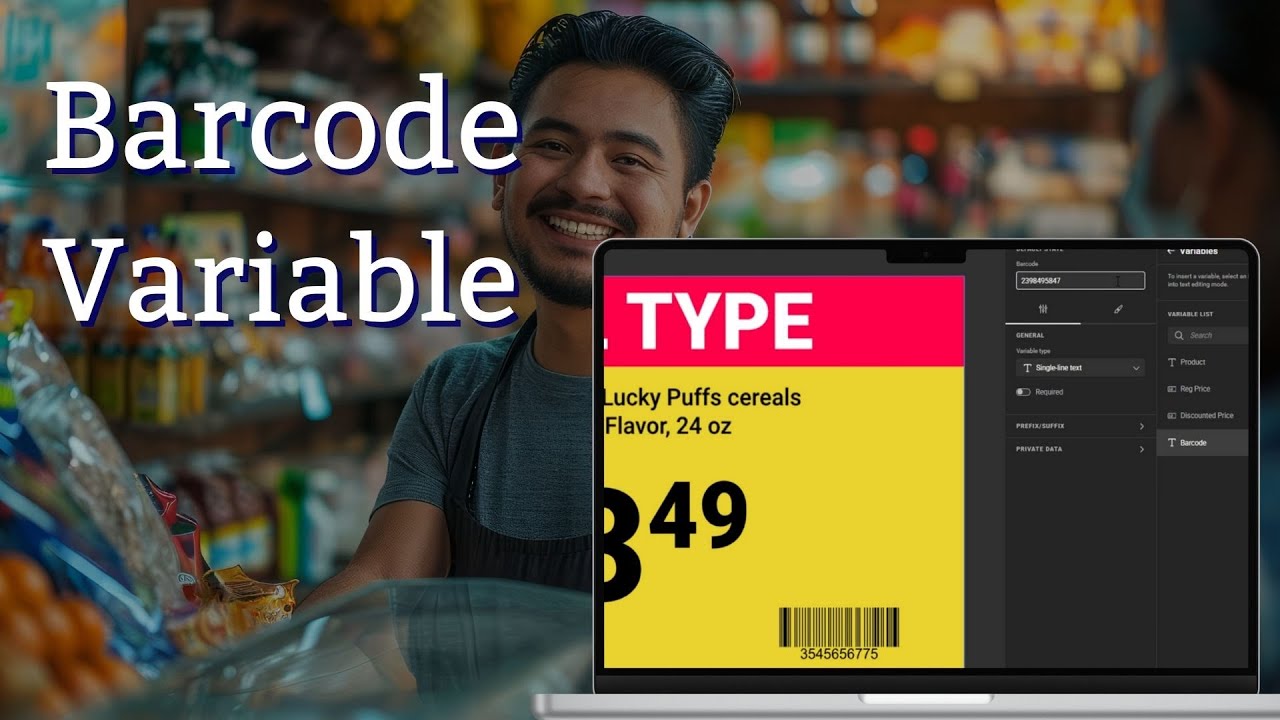 How to Link a Barcode to a Variable in GraFx Studio - YouTube