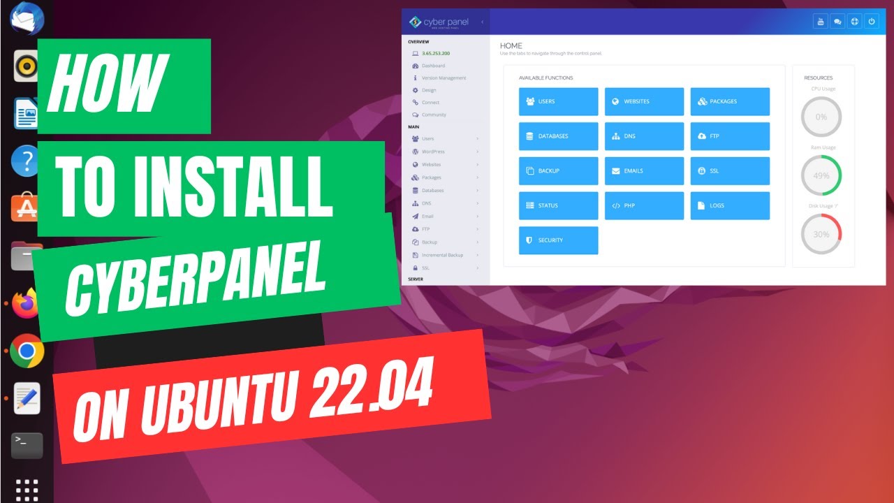 How to Install CyberPanel on Ubuntu 22.04 LTS | Install CyberPanel on Ubuntu 22.04 VPS - YouTube