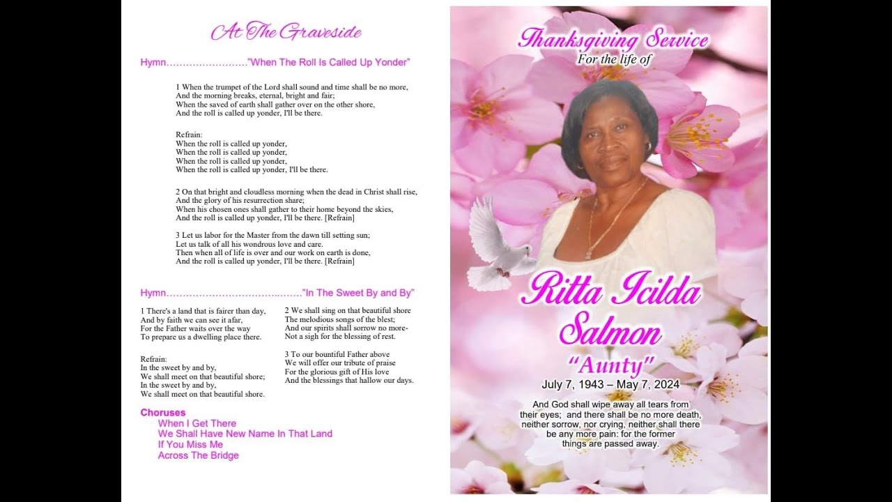 AUNTY , Ritta Icilda Salmon Thanksgiving Service Antioch Church ...