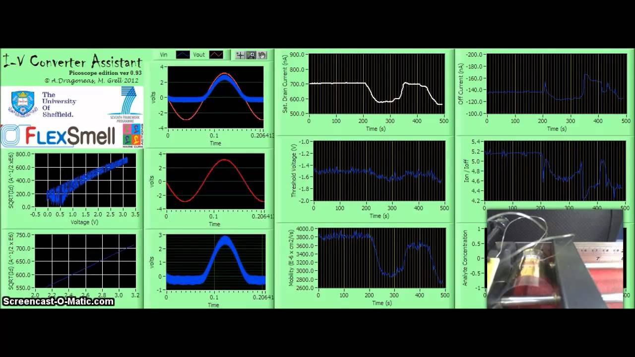Real-time characterisation of flexible OFET gas sensors - YouTube