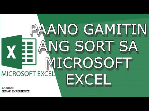 How to Use Sort in Microsoft Excel Tagalog Tutorial - YouTube