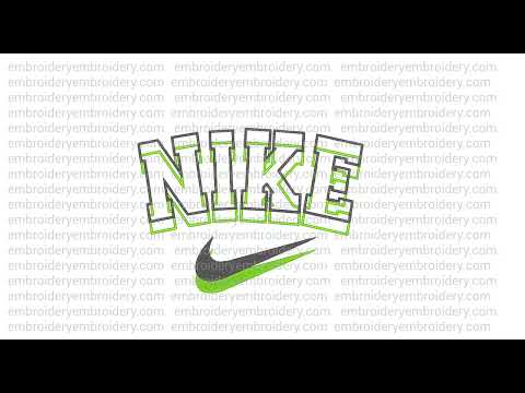 Modern Nike logo machine embroidery design | Double Nike logo