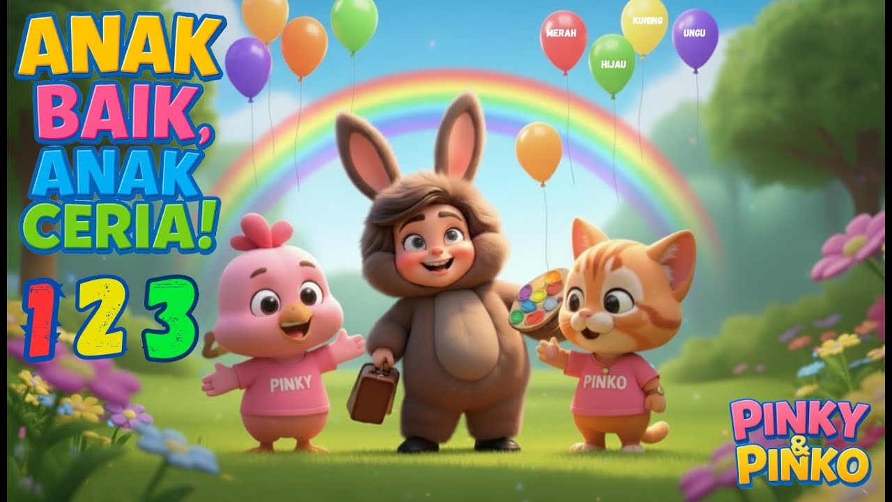 “Lagu Anak Ceria 🎶 Belajar Angka, Warna & Akhlak | Pinky dan Pinko di ...