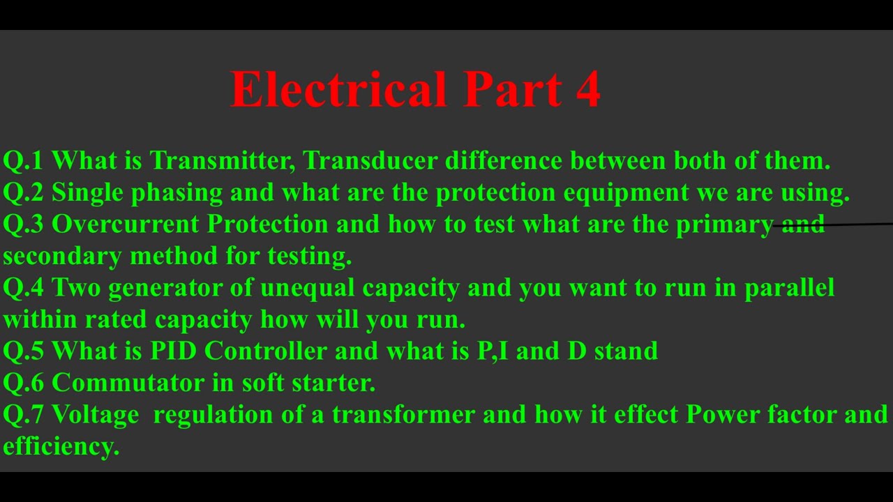 ELECTRICAL PART 4, Transmitter, Transducer, PID controller, Voltage ...