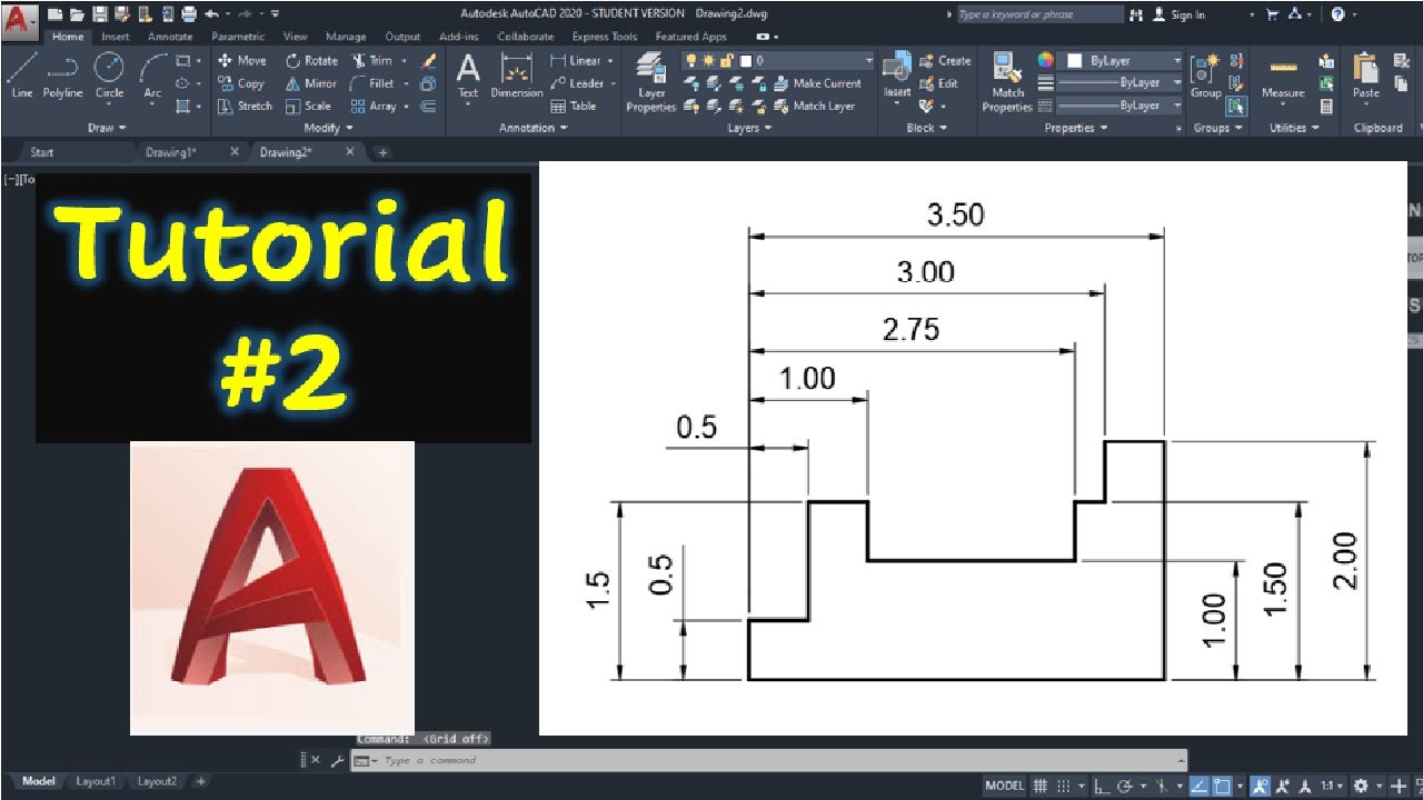 Learning AutoCAD - Complete Tutorial #2 - YouTube
