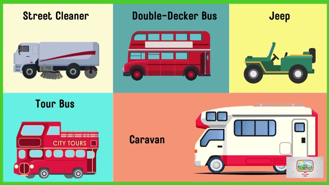 First 100 Vehicles Names In English With Pictures - Learn Vehicles ...