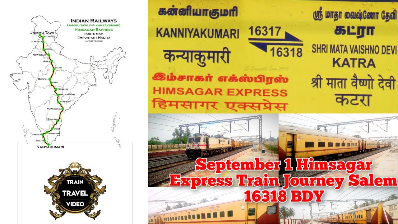 September 1 Himsagar Express Train Journey Salem 16318 - YouTube
