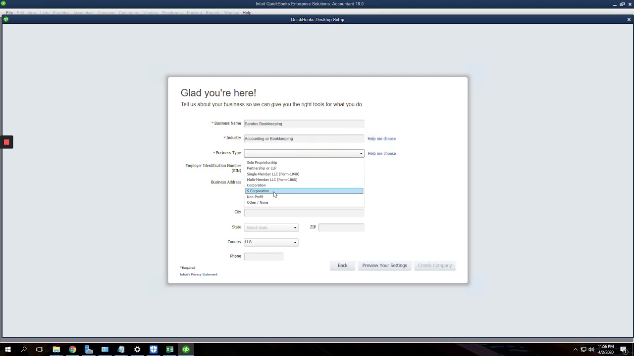 How to create company file on QuckBooks - كيفية انشاء شركة على برنامج ...
