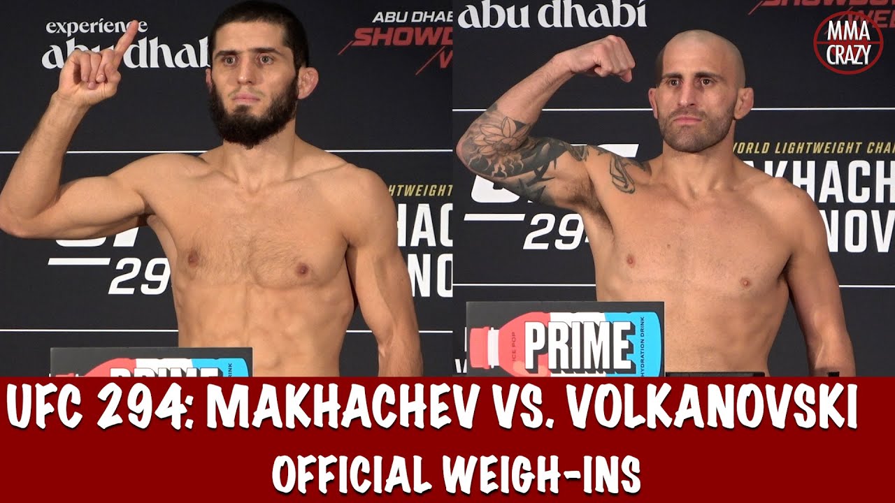 UFC 294 Official weigh ins: Islam Makhachev & Alexander Volkanovski ...