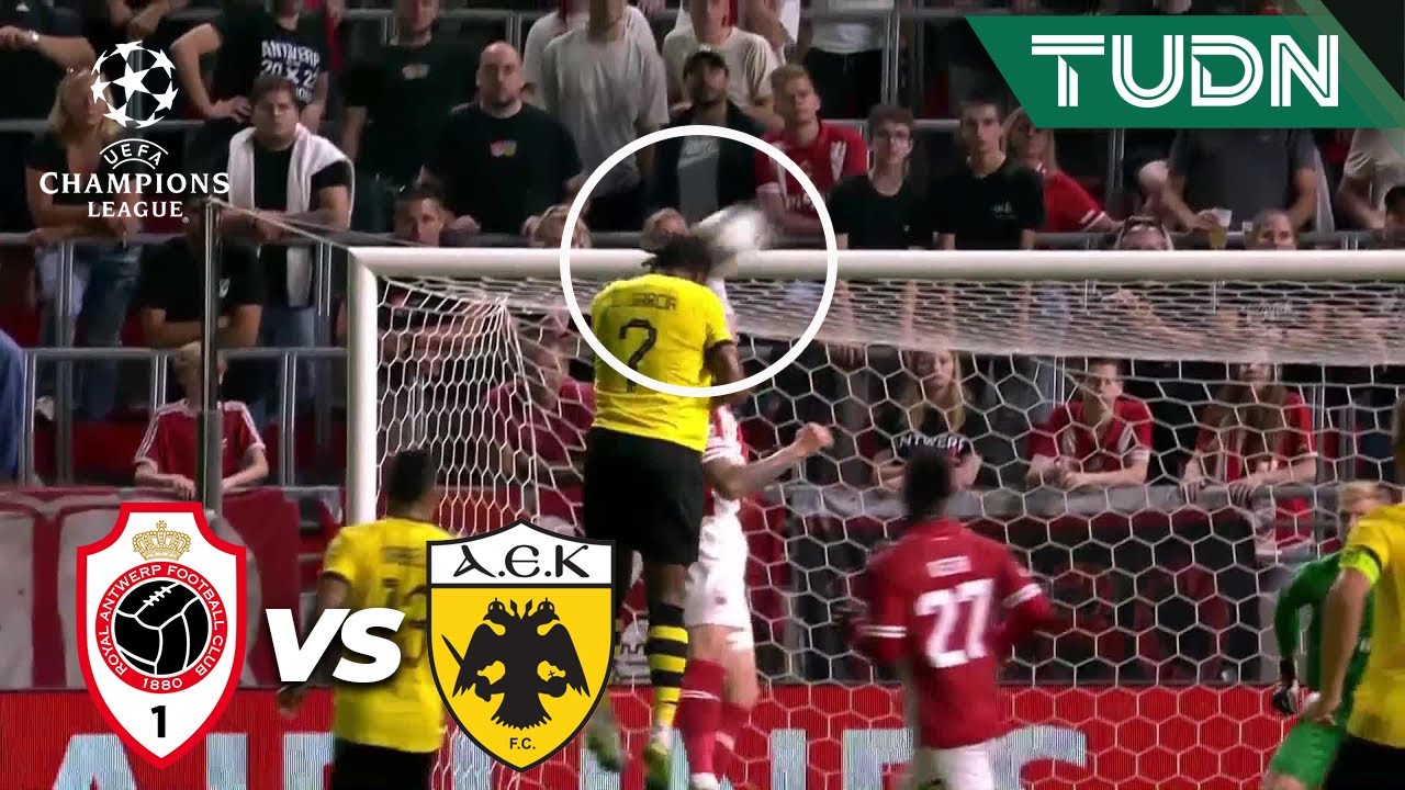 ¡SE LO PIERDE! García la manda arriba | Antwerp 1-0 AEK Atenas | UEFA ...